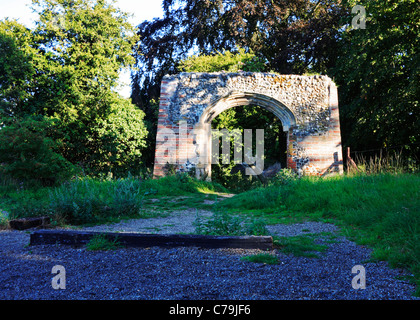 The ruins of Trowse Newton Hall at Whitlingham Country Park near ...