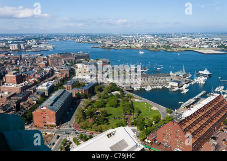 Aerial view of Boston harbor Stock Photo - Alamy
