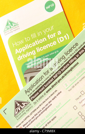 DVLA UK driving licence application form D1 Stock Photo - Alamy