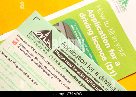 DVLA UK driving licence application form D1 Stock Photo - Alamy