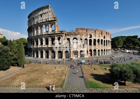 Piazza del Colosseo an ancient roman road outside the Colosseum Rome ...