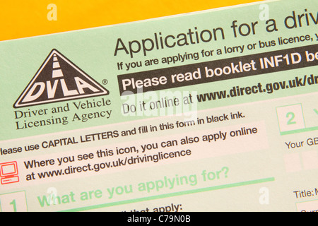 DVLA UK driving licence application form D1 Stock Photo - Alamy