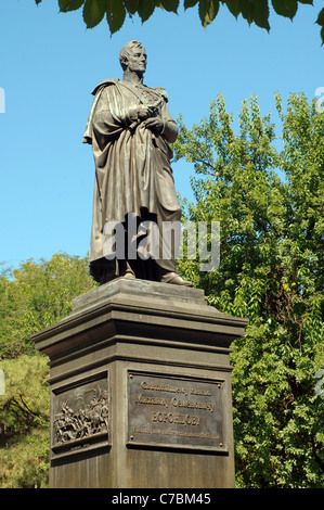 Bronze monument to the prince Michael Vorontsov in a fog, Odessa Stock ...