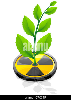 Toxic green vector icon. Radiation pictogram. Biohazard Warning symbol ...