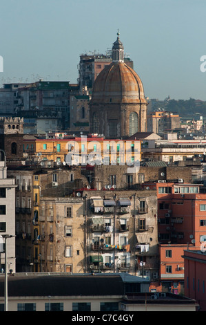 Naples (Napoli) skyline with domes and old buildings Stock Photo - Alamy