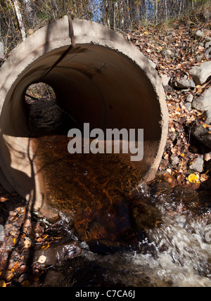 Concrete culvert, inside view. One-point perspective Stock Photo - Alamy