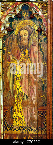 St. Bartholomew, holding flaying knife, stained glass window, by Joseph ...