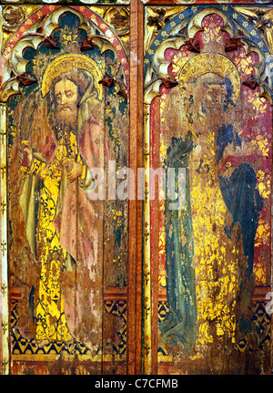 Old Hunstanton, Norfolk. Rood screen apostle medieval screens painting ...