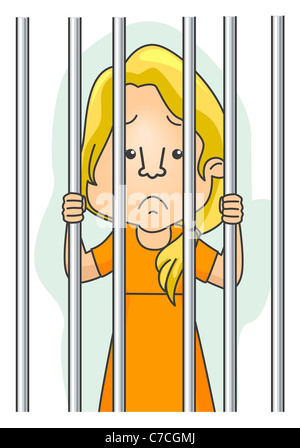Girl In Jail Cartoon