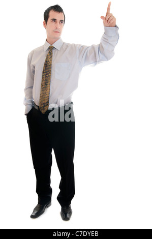 businessman full body pointing isolated on white background Stock Photo ...