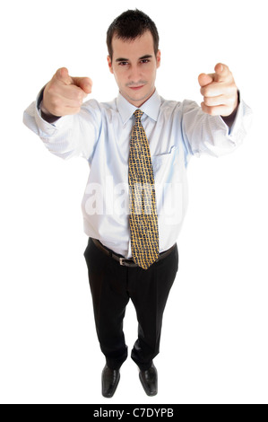 businessman full body pointing isolated on white background Stock Photo ...