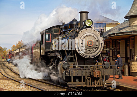 Steam locomotive at New Hope Railroad Heritage Station during dusk.New ...