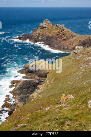 The rocky granite promontory of Gurnard's Head from Lean Point near ...