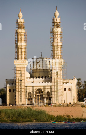 A Mosque on the banks of the Nile in Luxor, Egypt, as horse and ...