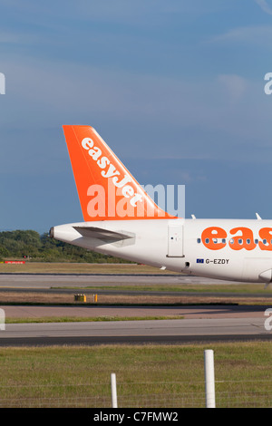 Easyjet plane tail fin and Logo Stock Photo - Alamy