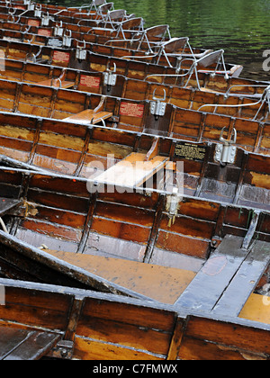 old wooden punts on the River Wear in Durham Stock Photo - Alamy