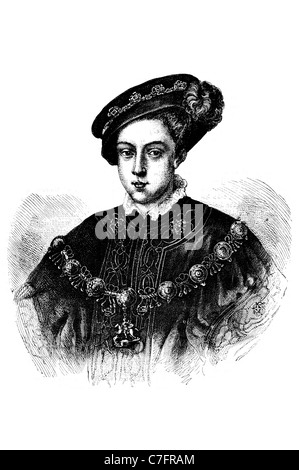 Edward VI King England third monarch Tudor dynasty Protestant regal ...