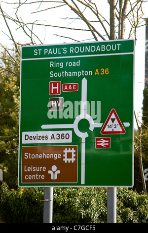 Road traffic direction signs at Salisbury Railway station, additional ...