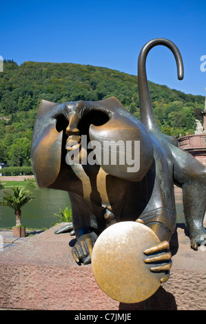 Bronze statue of a monkey in Heidelberg, Germany Stock Photo - Alamy
