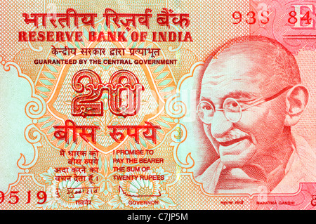 20 rupees banknote, India Stock Photo - Alamy
