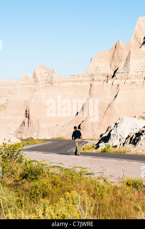 Peaks and spires, Badlands Loop Road scenic drive, Badlands, South ...