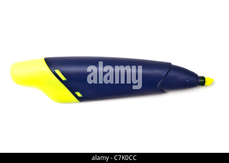 Yellow highlighter isolated on white background Stock Photo - Alamy