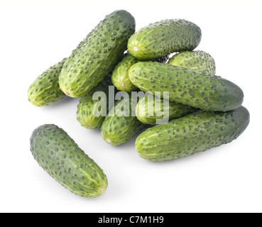 group of cucumbers on white background Stock Photo - Alamy