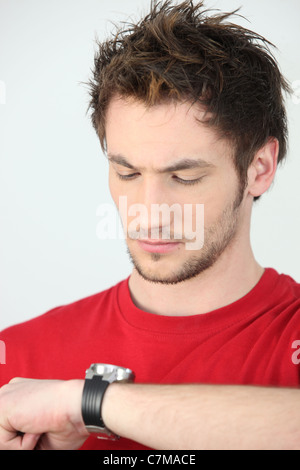 boss with contract point finger. business contract in hands of boss in ...