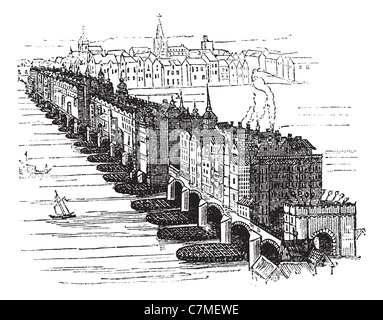 Old medieval London Bridge, London, England, UK Stock Photo - Alamy