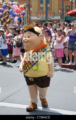 russell from up in the disney pixar countdown to fun parade in walt ...