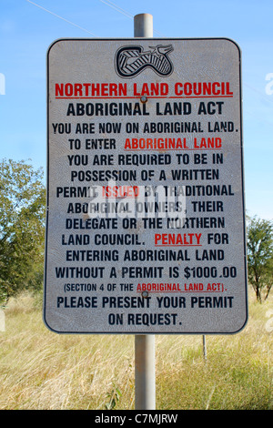 Liquor warning sign on aboriginal land. Northern Territory, Australia ...