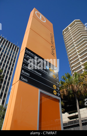 Circular Quay sign with information board showing train route maps ...