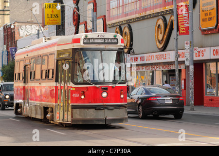 TTC (Toronto Transit Commission) streetcar passing the Rogers Centre ...