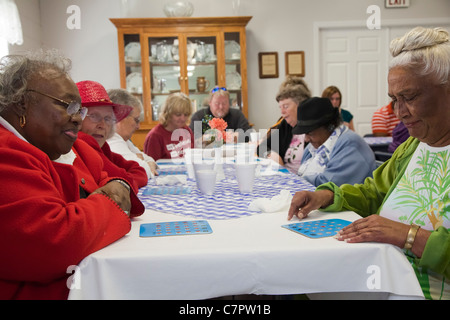 Lunch and Bingo Program for Low-Income Senior Citizens Stock Photo - Alamy