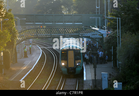 A Southern Rail train pulls into Falmer station Brighton by the Amex ...