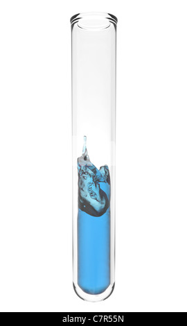 test tube with wavy blue liquid Stock Photo - Alamy