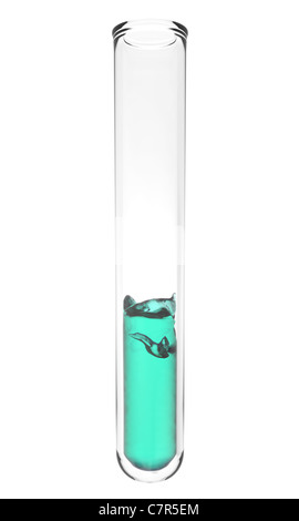 test tube with wavy light blue liquid inside Stock Photo - Alamy