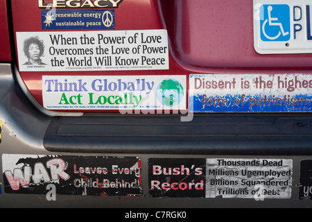 Leftist Liberal Political Signs Bumper Stickers Stock Photo - Alamy