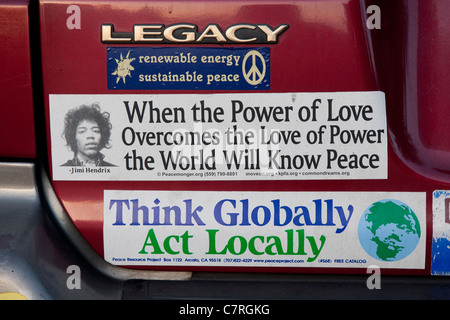 Leftist Liberal Political Signs Bumper Stickers Stock Photo - Alamy