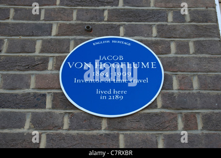 Time Travel Time traveller Jacob Von Hogflume joke blue plaque London ...