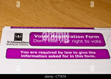 Electoral register form for UK British citizens. Register to vote in ...