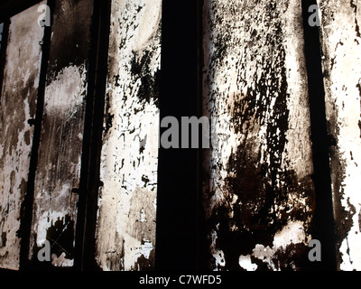 Grime covered windows in Völklinger Steel Works, Germany Stock Photo ...