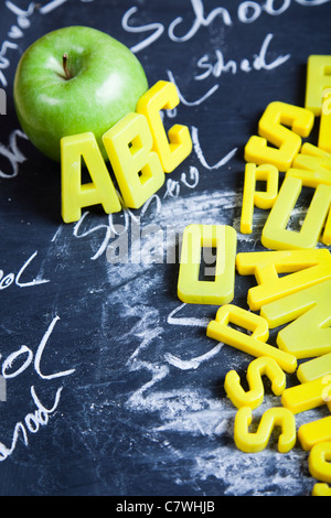 Letters from alphabet & Chalkboard Stock Photo - Alamy