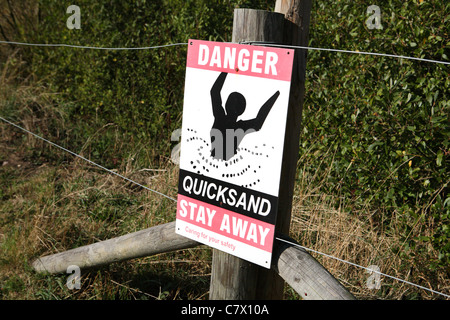 Danger quicksand stay away warning sign Stock Photo - Alamy