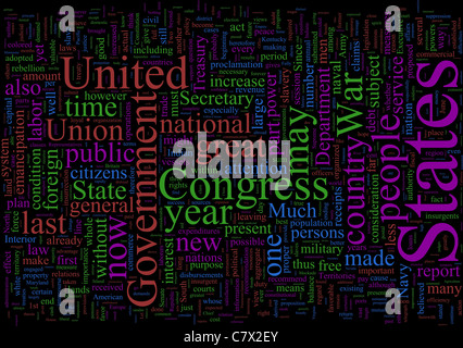 A word cloud based on Abraham Lincoln's writings Stock Photo - Alamy