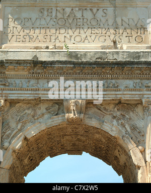 Emperor Titus s Triumphal arch inscription Rome Senatus Populusque ...