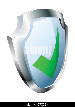 Tick and shield Stock Photo - Alamy
