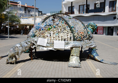 model of a turtle used as a recycling receptacle and contains aluminium ...