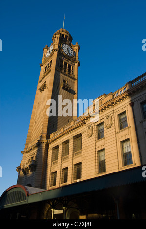 the victorian or edwardian clocktower or clock tower with a large face ...
