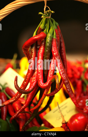 Close-up of hot red chilli peppers on white background. Hot red chilli ...
